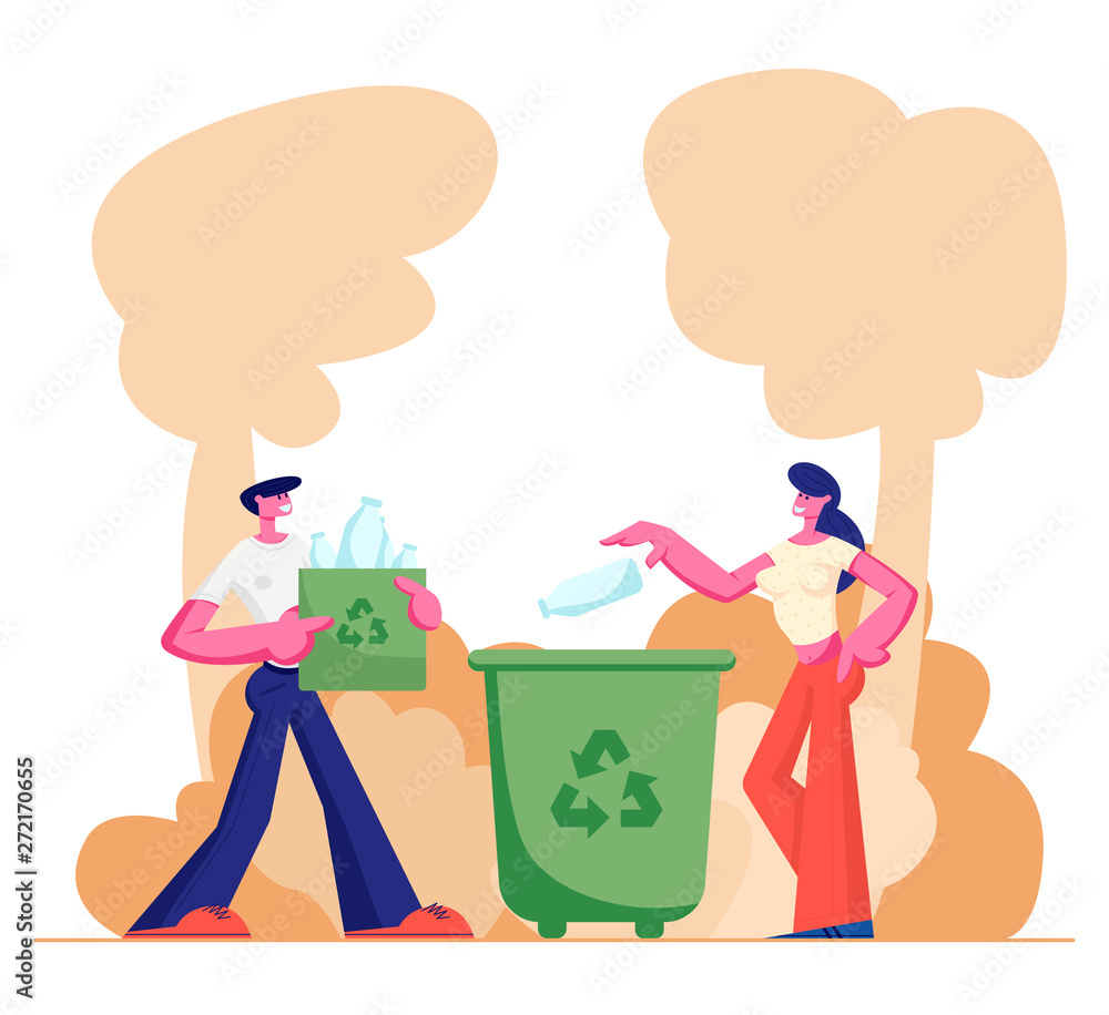 Animated People Picking Up Trash