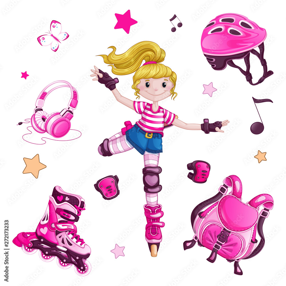 Roller Skating Girl Clipart