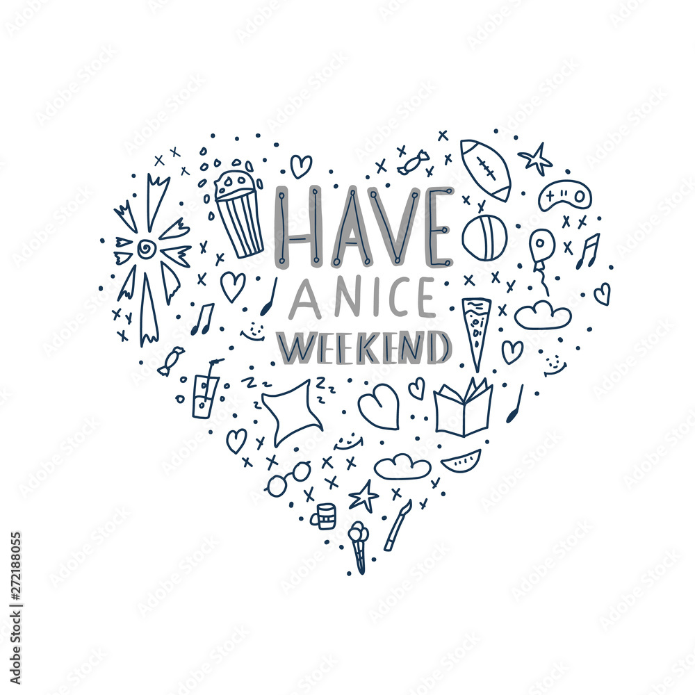 Have a nice weekend poster. Vector illustration. Stock Vector | Adobe Stock