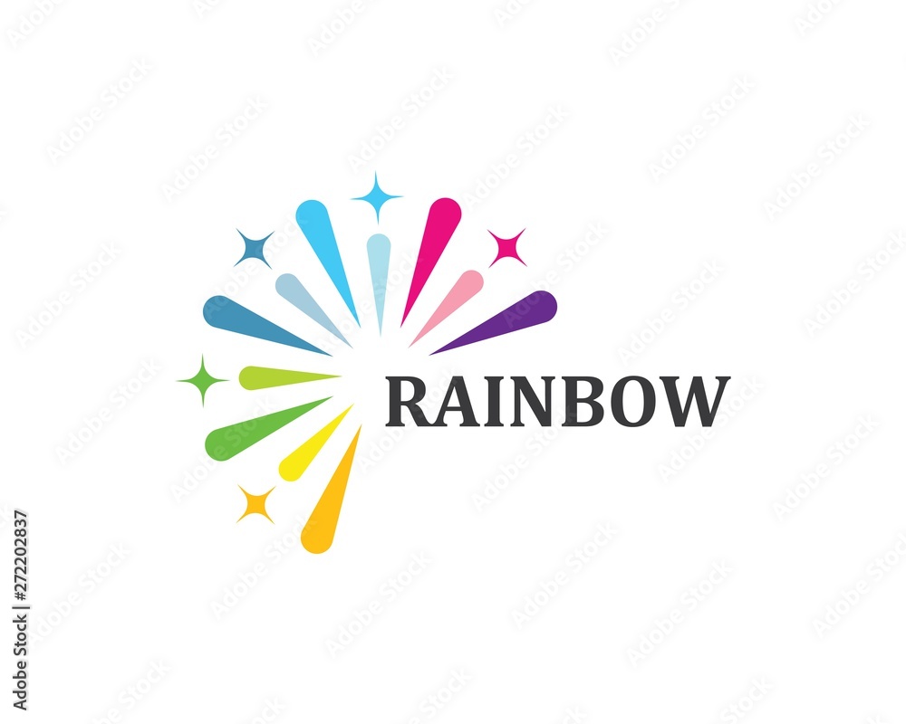 rainbow logo icon vector template Stock Vector | Adobe Stock