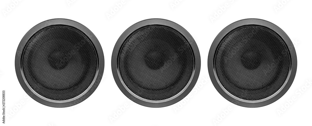 Music and sound - Front view three bass Subwoofer speaker enclosure ...