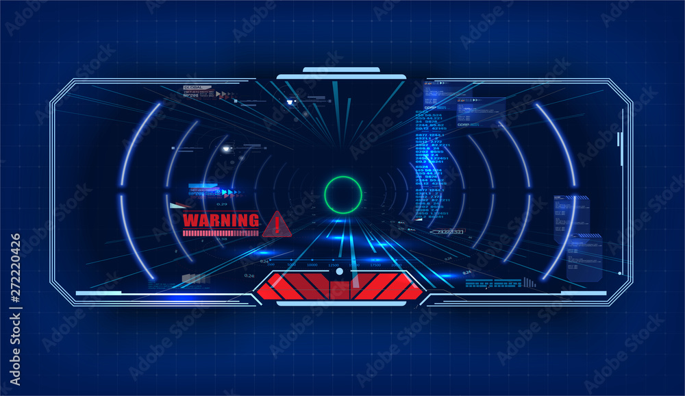 Futuristic Vector HUD Interface Screen Design. Sci-Fi Virtual Reality ...