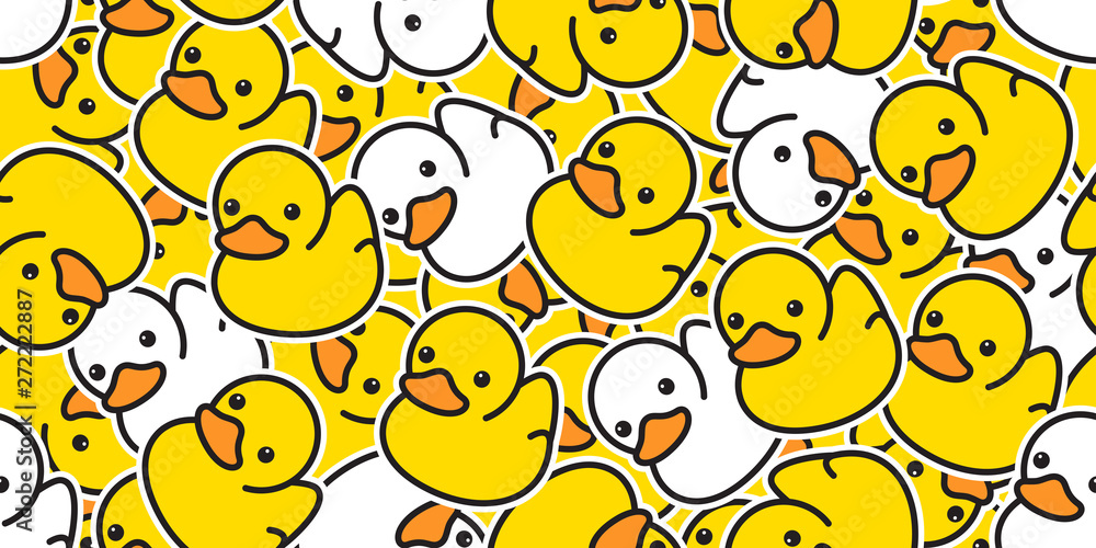 duck rubber seamless pattern vector ducky cartoon scarf isolated ...