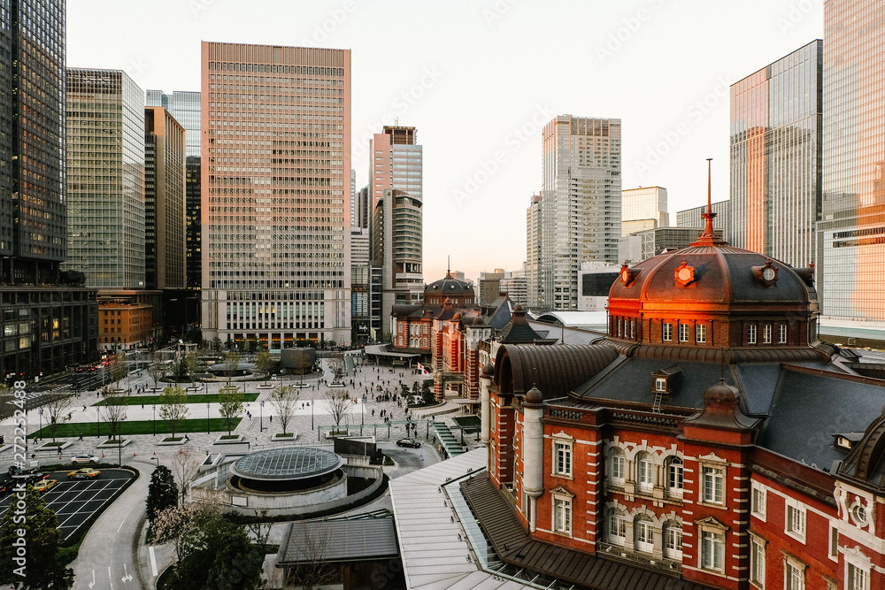 Tokyo, Japan - April 3, 2019: Tokyo Station opened in 1914, Beautiful ...