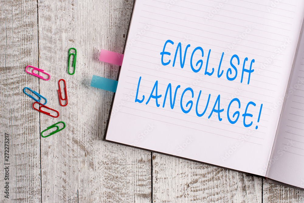 Text sign showing English Language. Business photo text third spoken ...