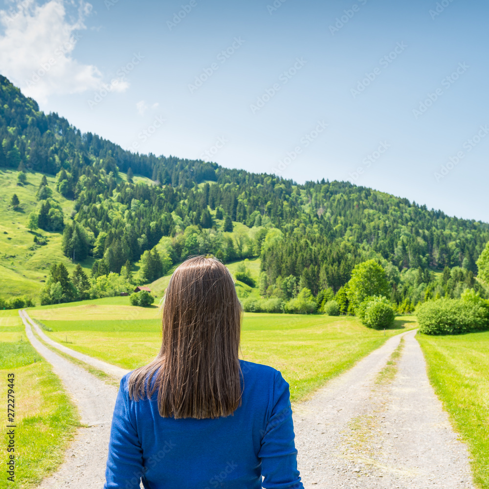 Crossroads of two roads. Stock Photo | Adobe Stock