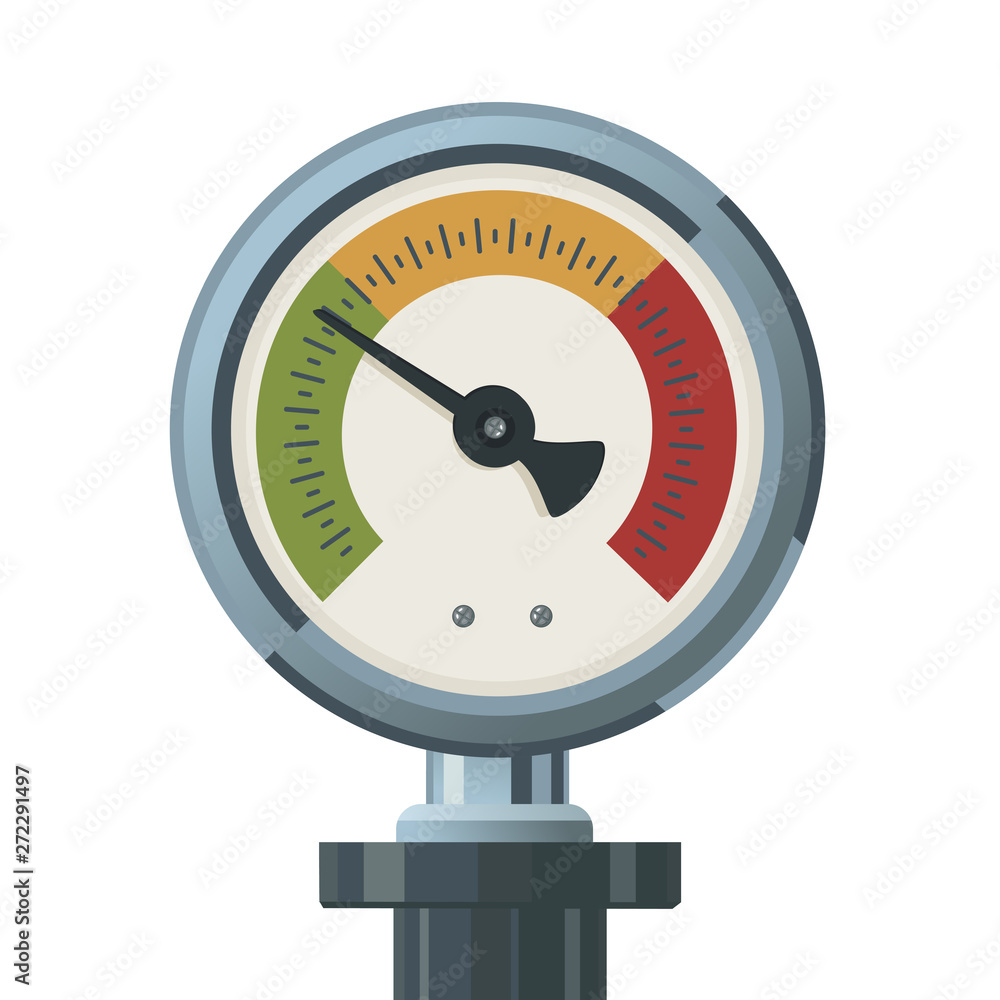 Pressuare gauge isolated on white background. Vector realistic ...