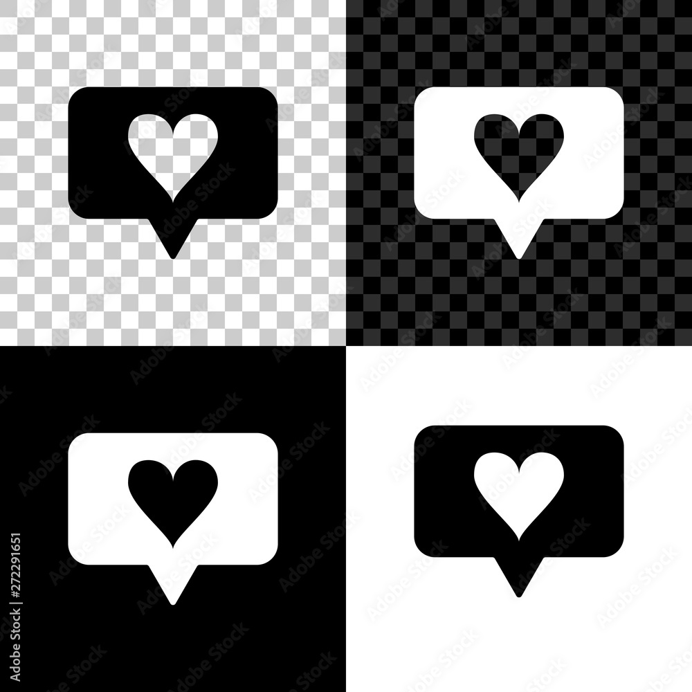 Like and heart icon isolated on black, white and transparent background ...