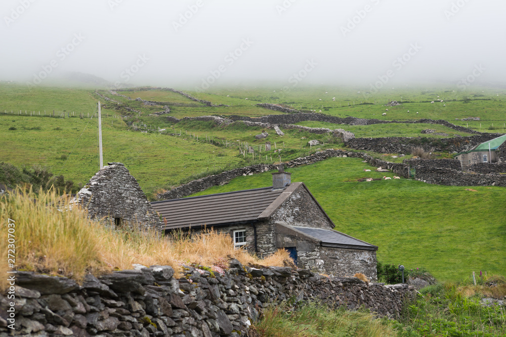 Stone authentic house on the Ring of Kerry route, Ireland Stock Photo ...