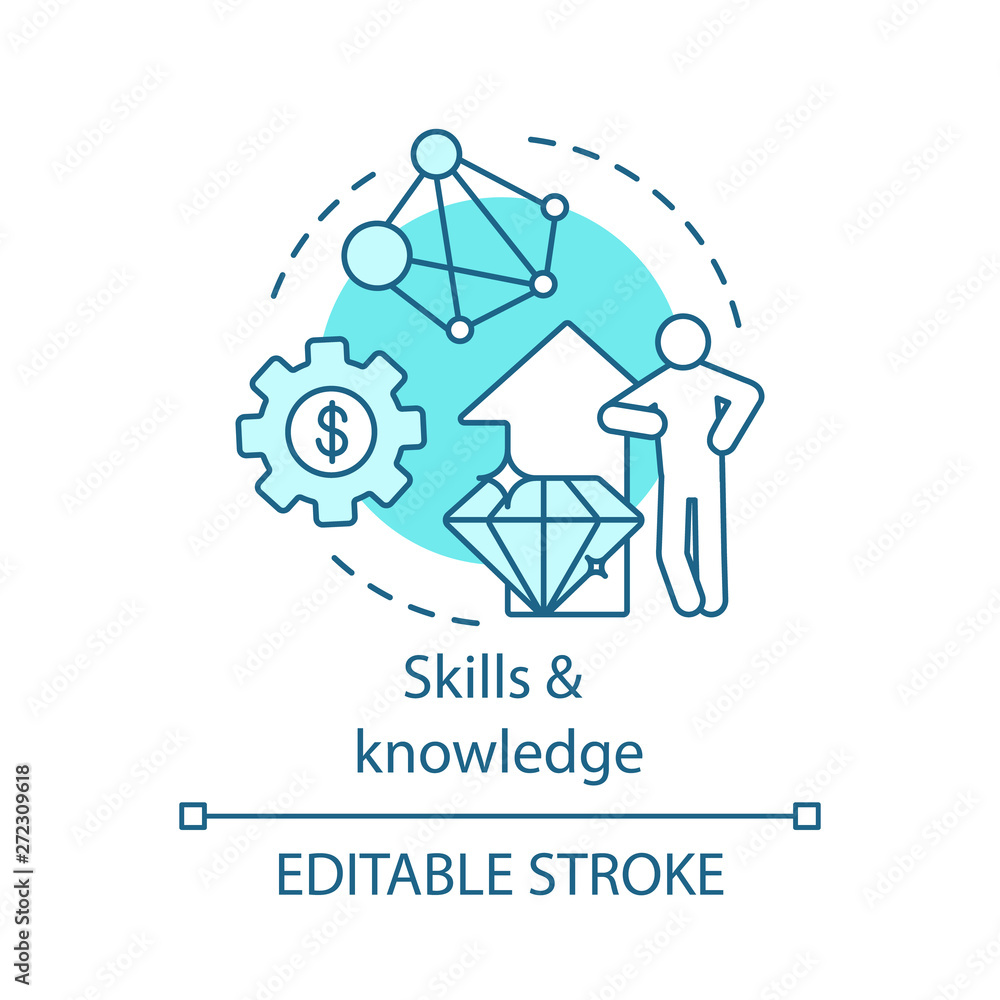 Skills and knowledge concept icon Stock Vector | Adobe Stock