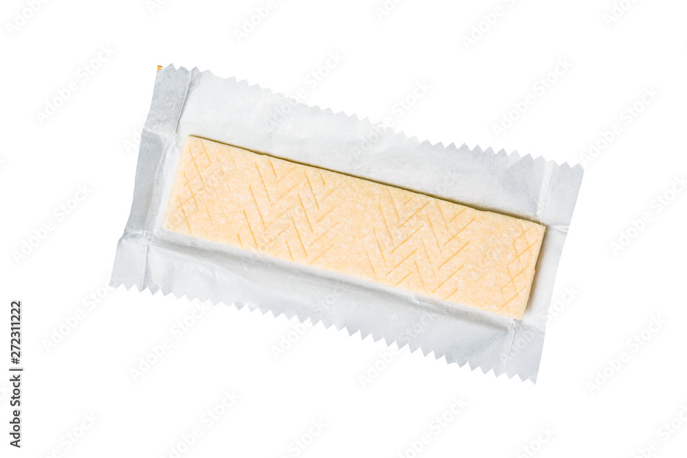Chewing gum in wrapping paper foil isolated on white background. Stock ...