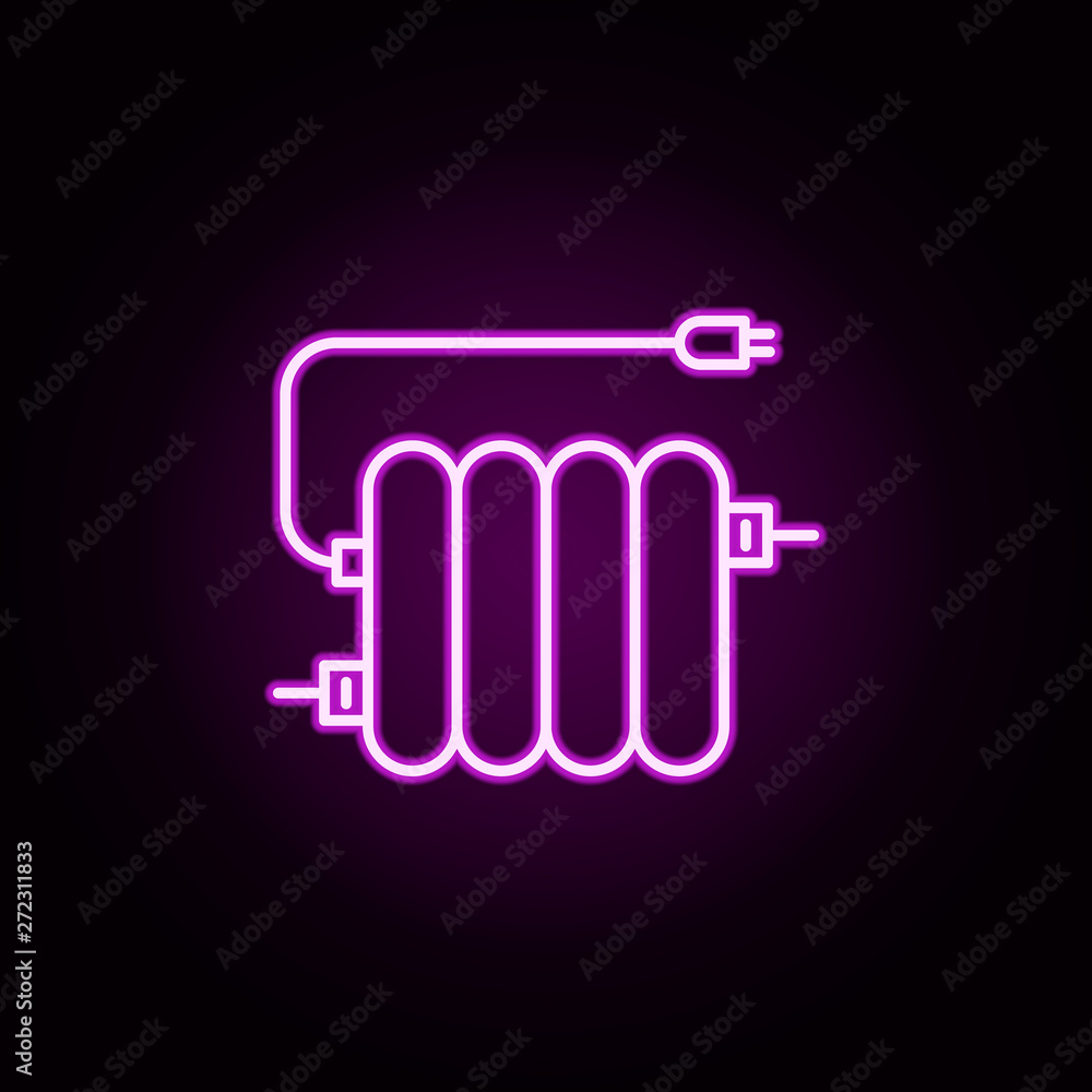column heater neon icon. Elements of water, boiler, thermos, gas, solar ...