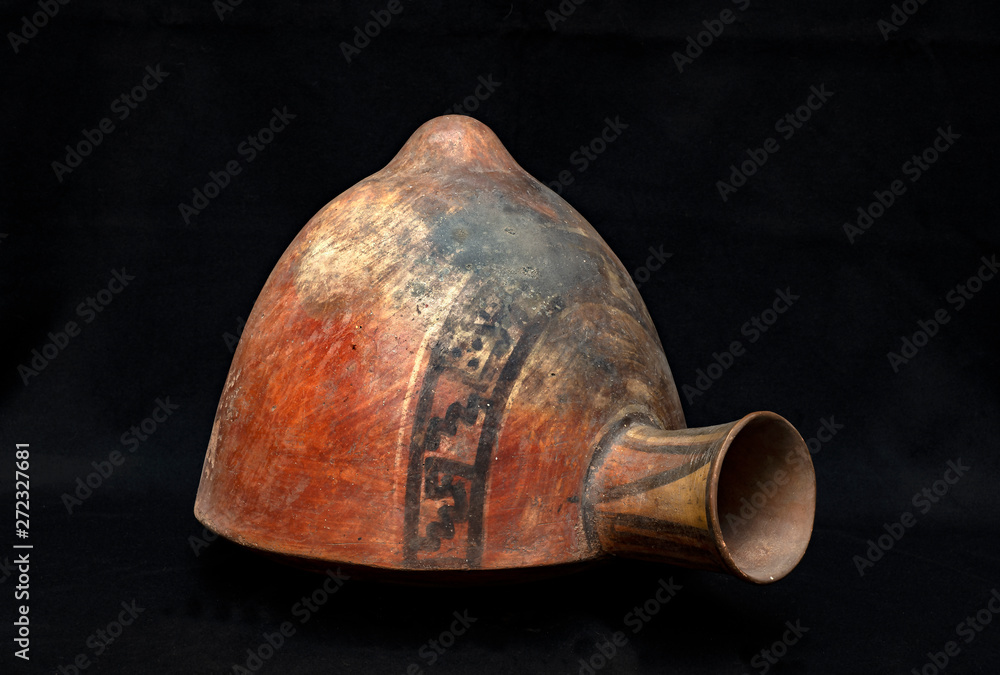 Pre-columbian ceramic often called "Huaco" from Moche ancient Peruvian ...