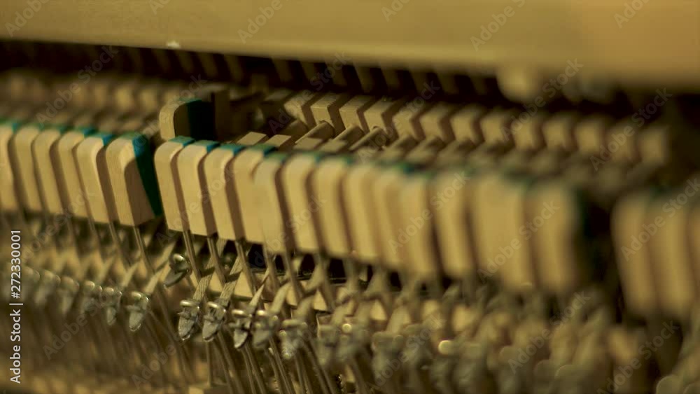 Piano Inside, Internal Structure Of Piano, Hammers And Keys Stock Video ...
