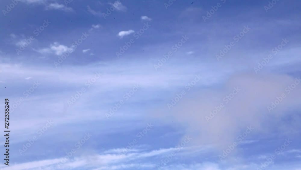 Blue sky with clouds moving horizontally from left to right, full HD ...