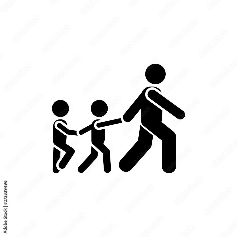 Children, walk, teacher icon. Element of children pictogram. Premium ...