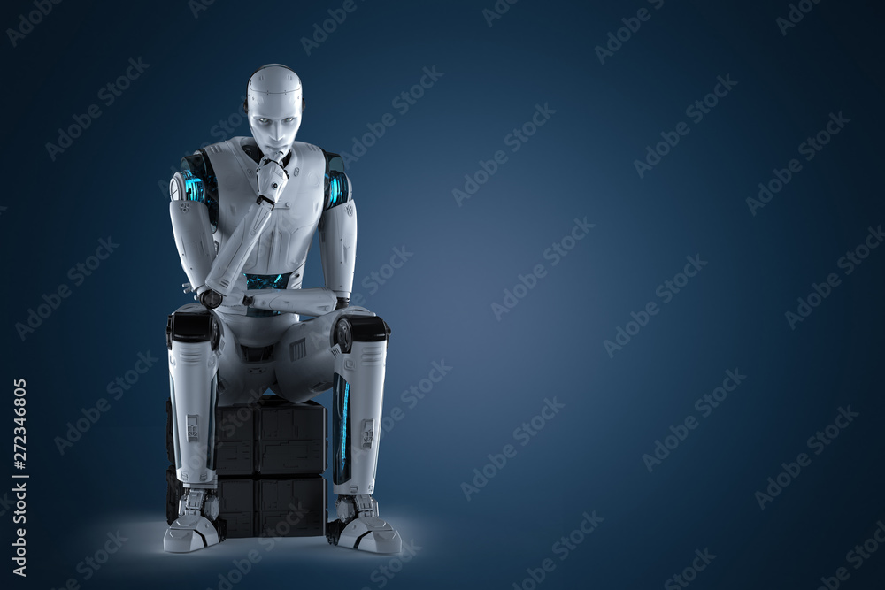 ai robot think or compute Stock Photo | Adobe Stock