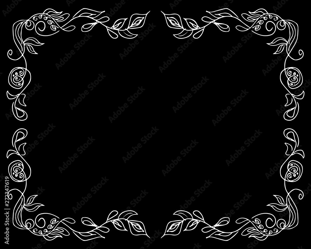 Foral frame design elements for invitations, greeting cards. Hand drawn ...