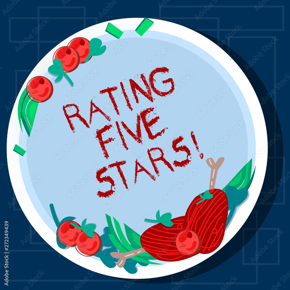 Writing note showing Rating Five Stars. Business photo showcasing ...
