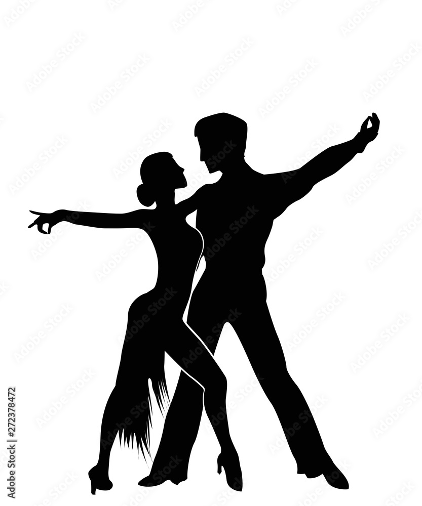 Salsa dancers silhouettes Stock Vector | Adobe Stock