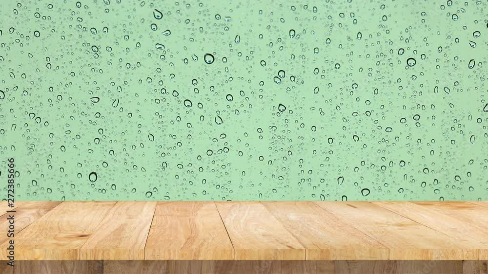 wood table display product and rain drop on window Stock Video | Adobe ...