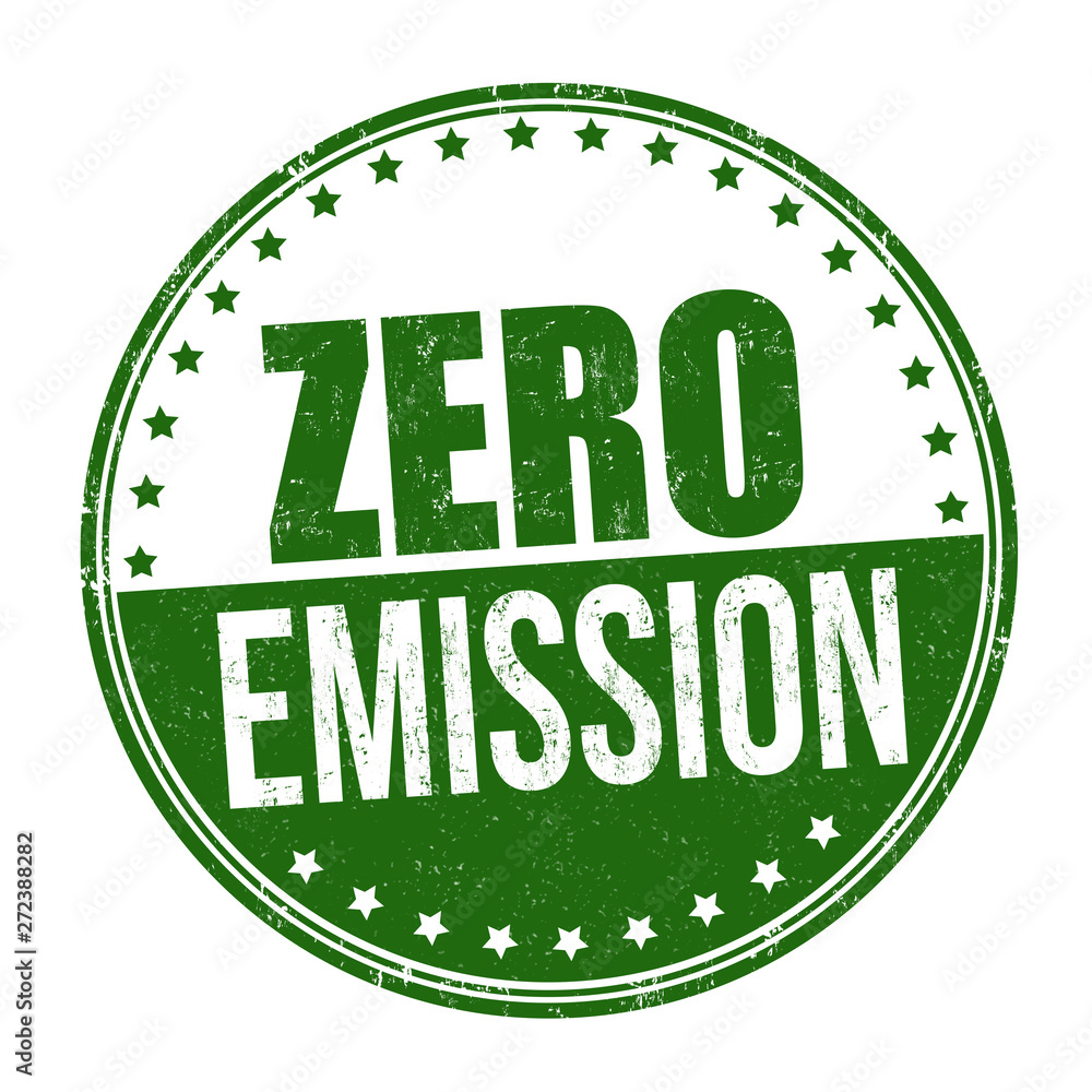 Zero emission sign or stamp Stock Vector | Adobe Stock