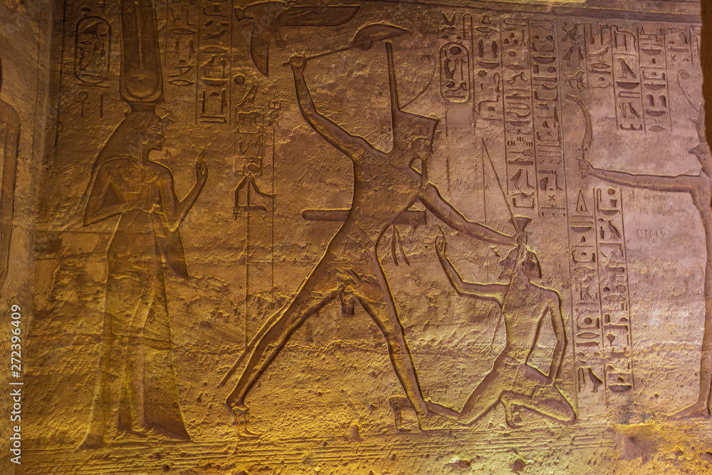 Ramesses II fighting his enemies, depicted in the Small Temple of Abu ...