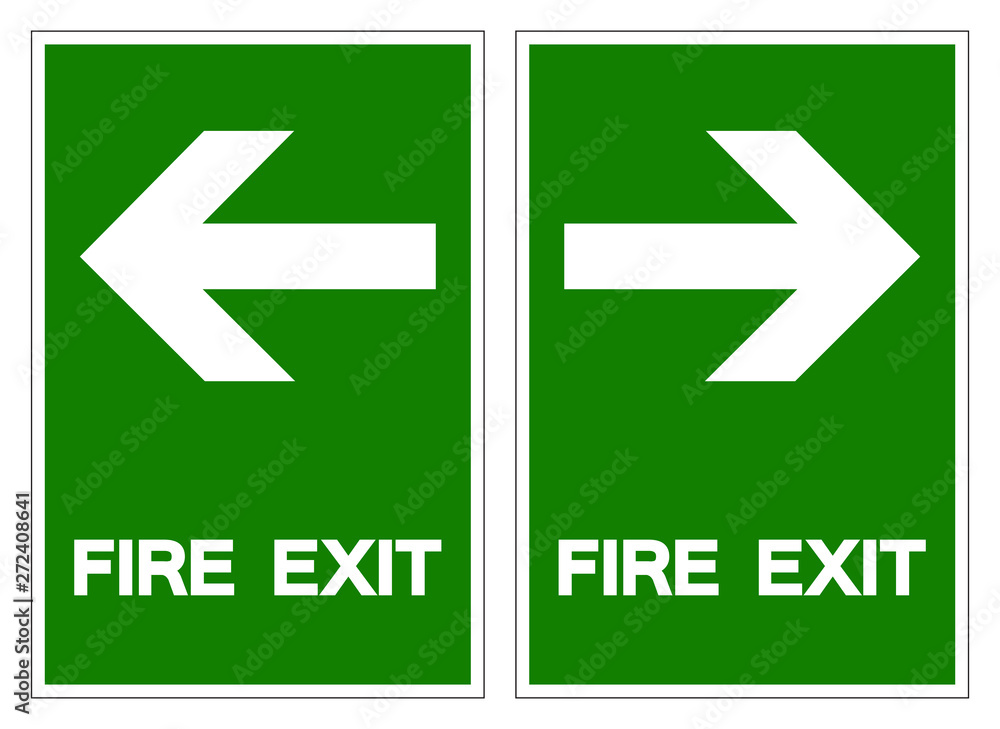Fire Exit Symbol Sign ,Vector Illustration, Isolate On White Background ...