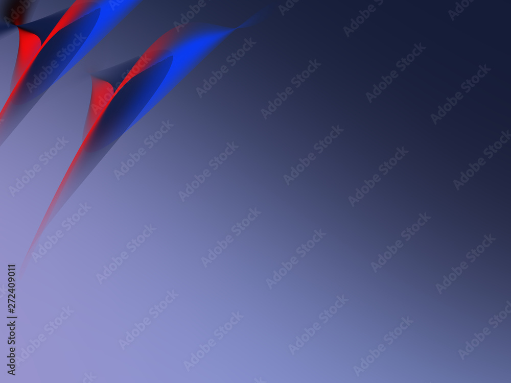 Abstract illustration of a pale blue merge to dark background with two ...