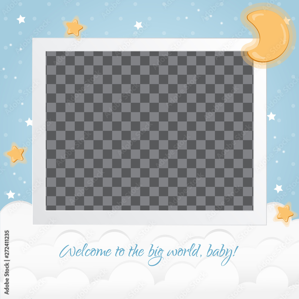 Baby frame light background. It's a boy. It's a girl. Photo frame and ...