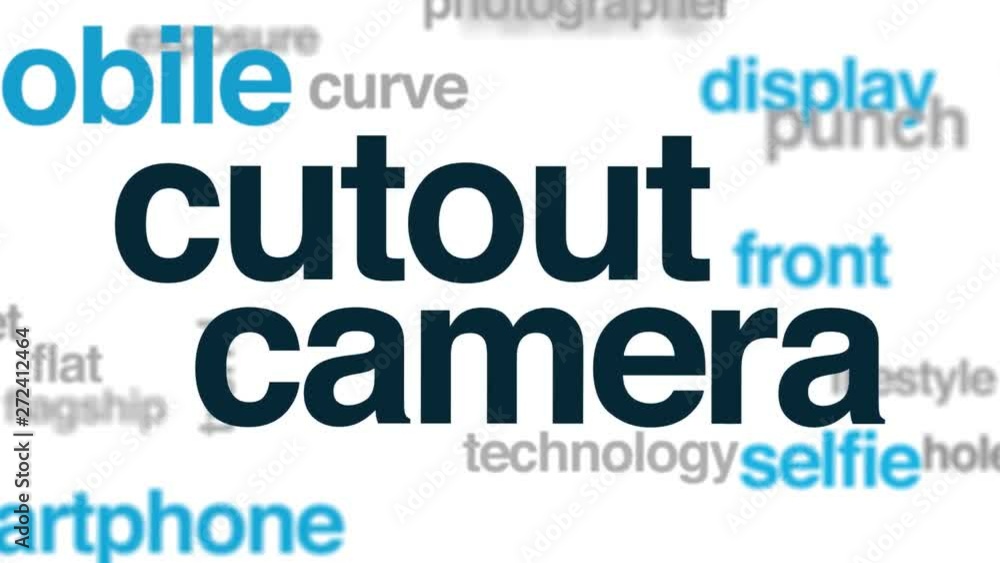 Cutout camera animated word cloud, text design animation. Kinetic ...