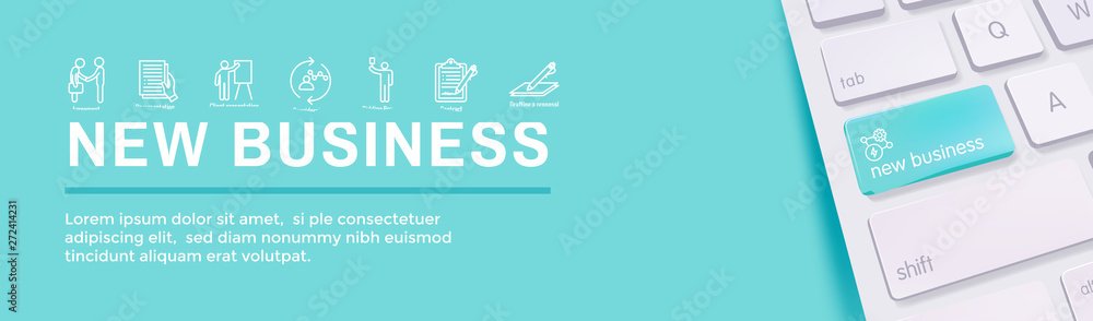New Business Process Web Header Banner / Icon Set Stock Vector | Adobe ...