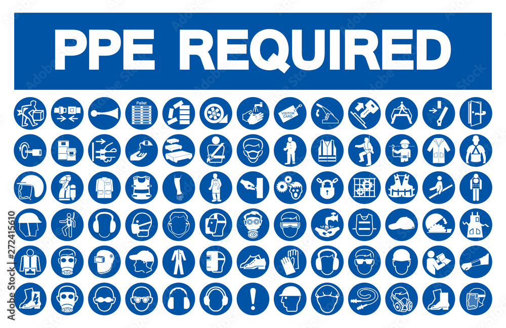 Required Personal Protective Equipment Ppe Symbol Safety Icon Vector