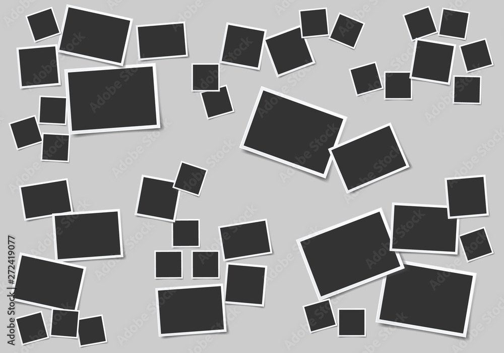 Set of square vector photo frames. Set of square and rectangular vector ...