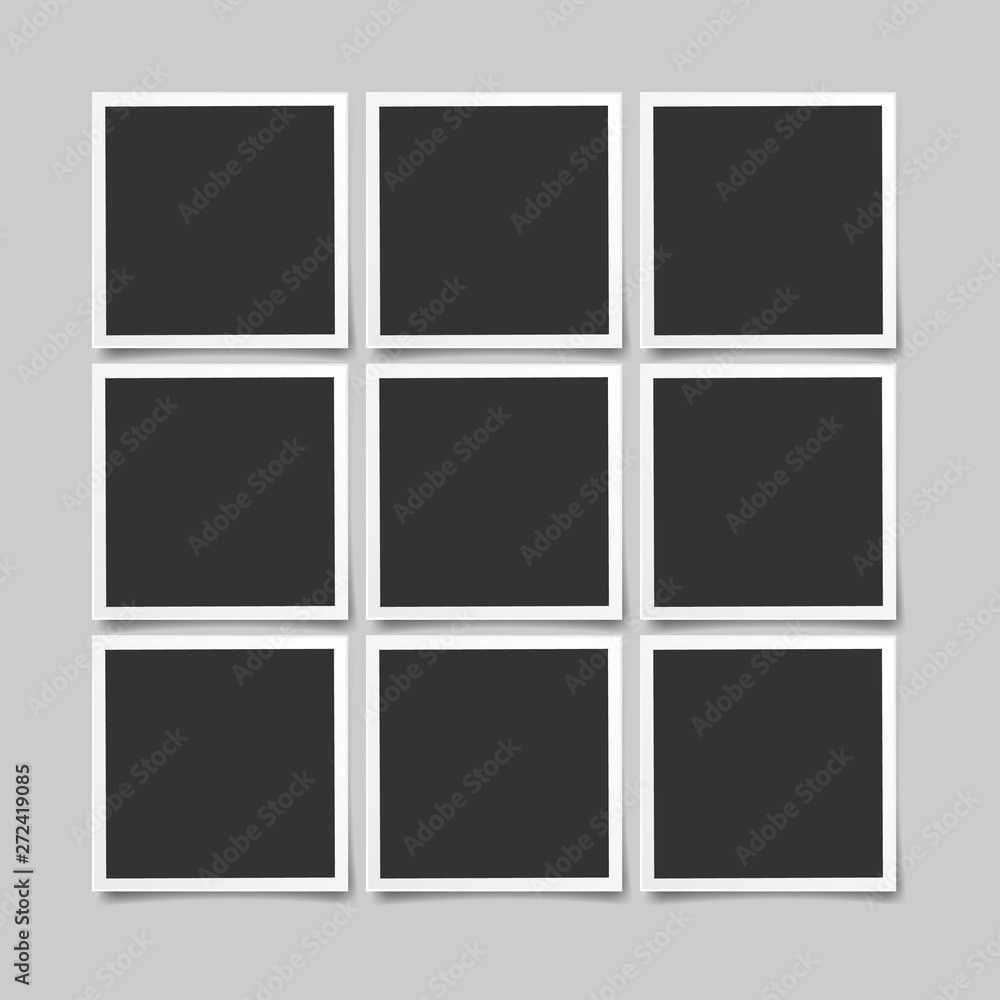 Set of square vector photo frames. Set of square and rectangular vector ...