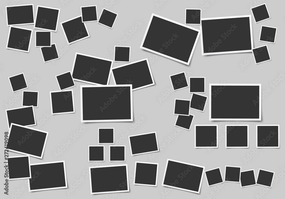 Set of square vector photo frames. Set of square and rectangular vector ...