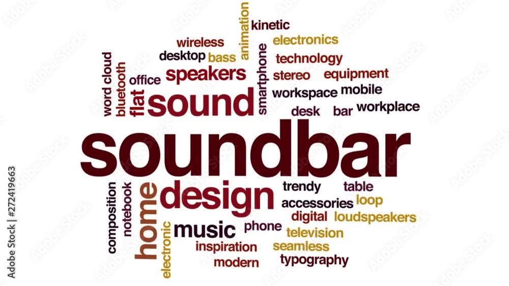 Soundbar animated word cloud, text design animation. Kinetic typography ...