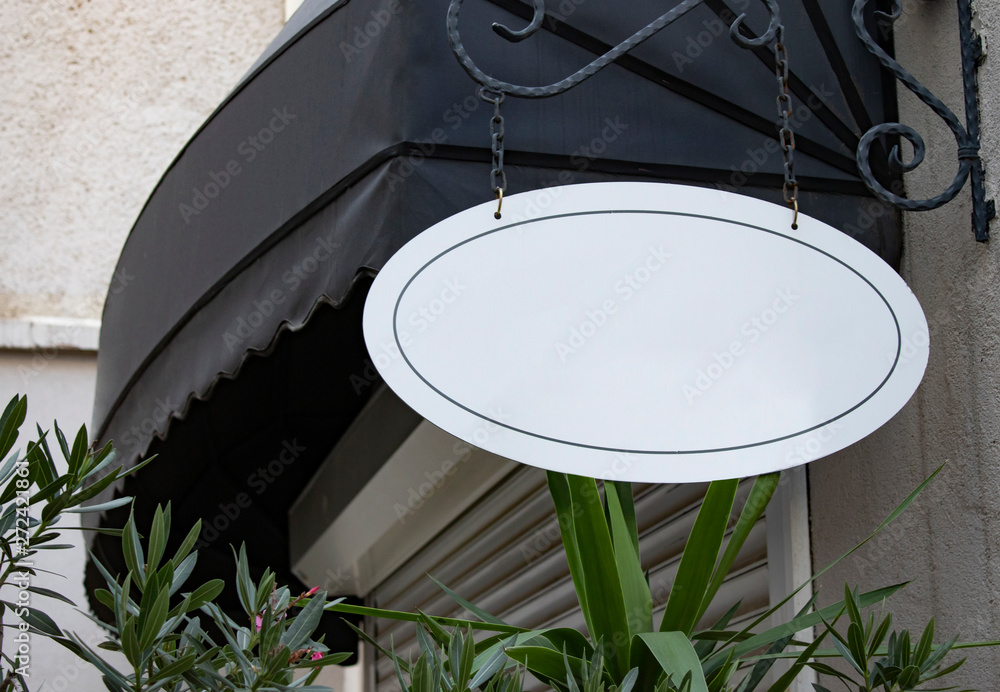 signboard mockup and template empty frame for logo and text on the city ...