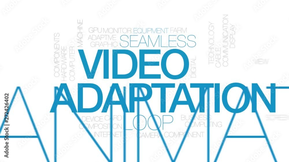 Video adaptation animated word cloud, text design animation. Kinetic ...