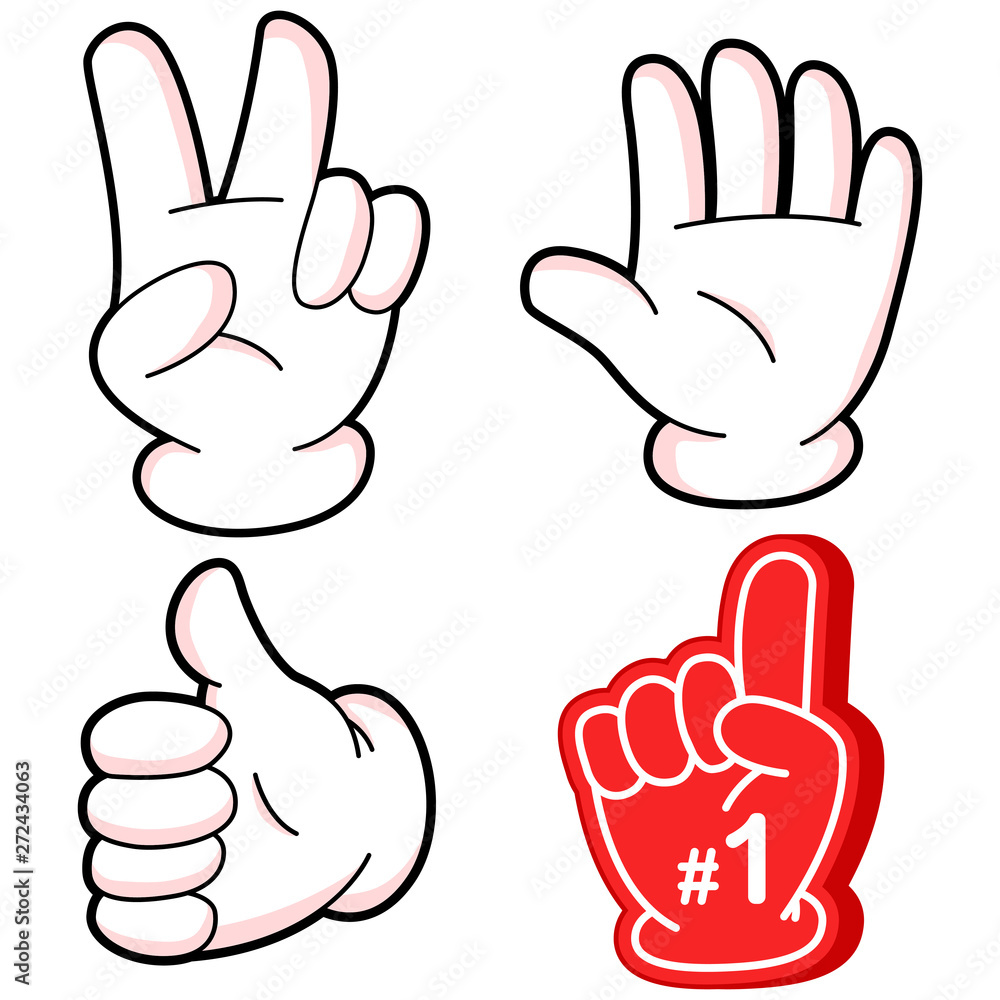 Cartoon hand vector set isolated on a white background. Stock Vector ...