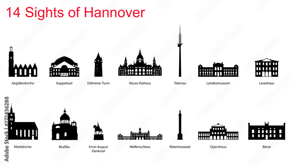 Poster 12 Sights of Hannover – Wall Art | UkPosters