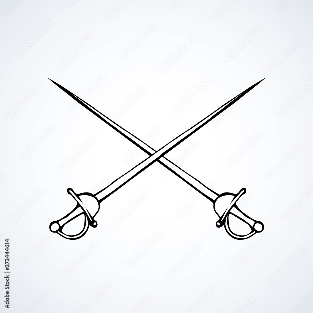 Old Epee. Vector drawing Stock Vector | Adobe Stock