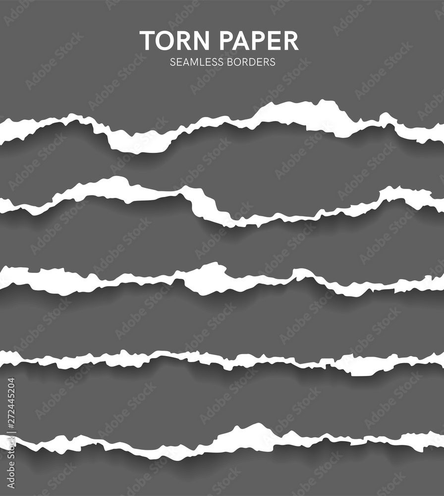 Seamless torn ripped paper layered isolated. Blue color. Transparent ...