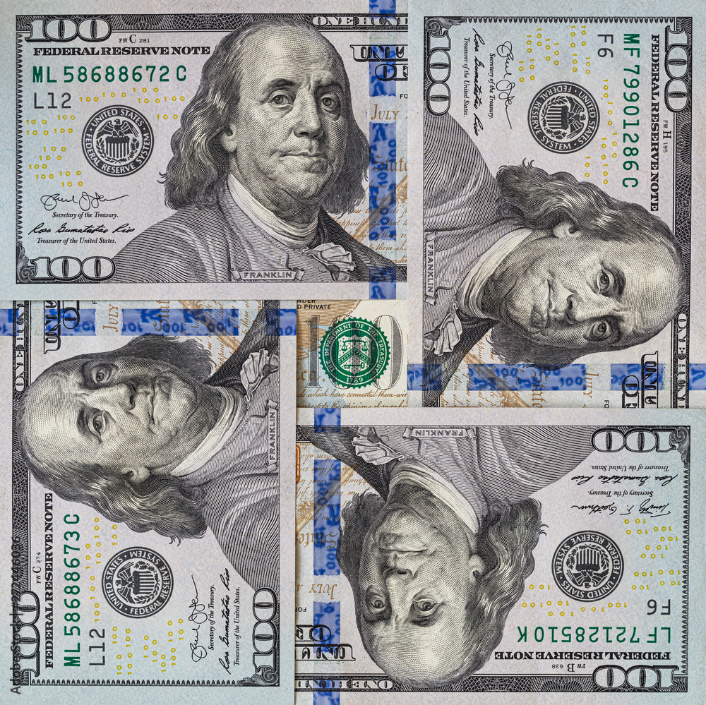 Square of 100 dollar bills Stock Photo | Adobe Stock