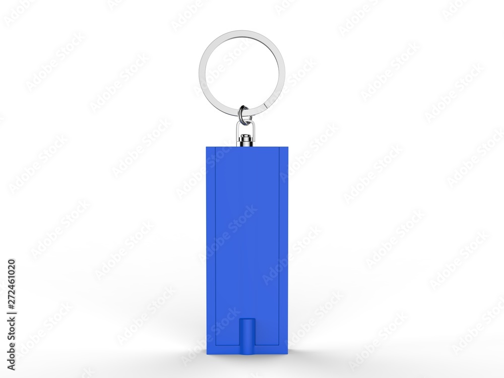 Blank LED Torch Key Ring for mock up. 3d render illustration. Stock ...
