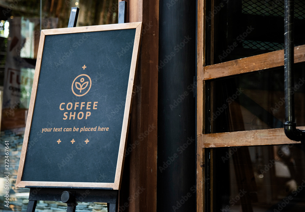 Blackboard Coffee Sign Mockup Stock Template | Adobe Stock