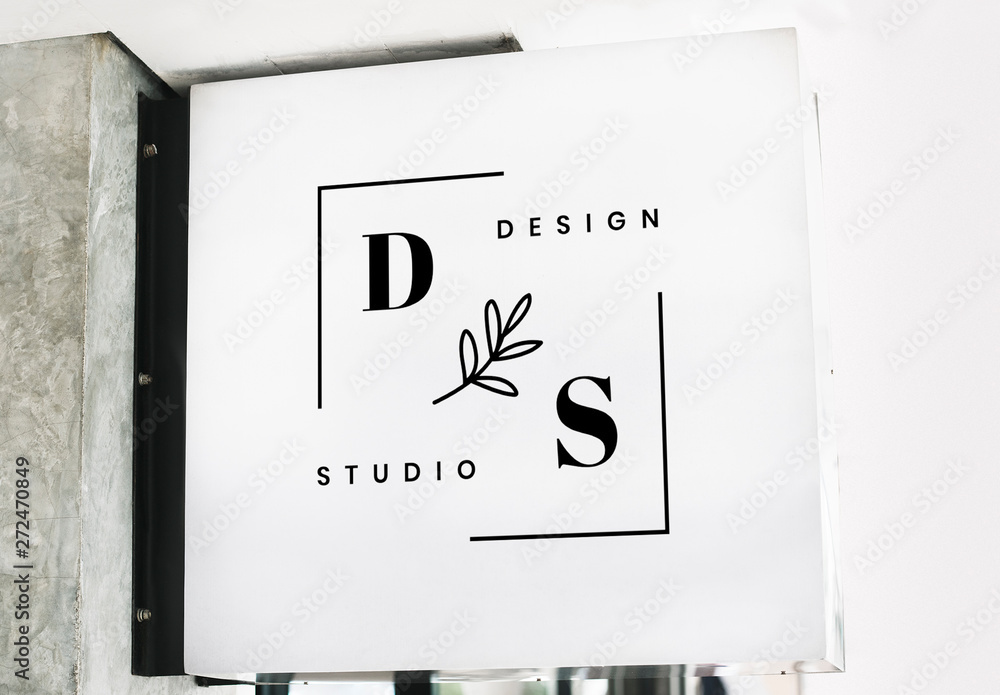 Square Shop Sign Mockup Stock Template | Adobe Stock