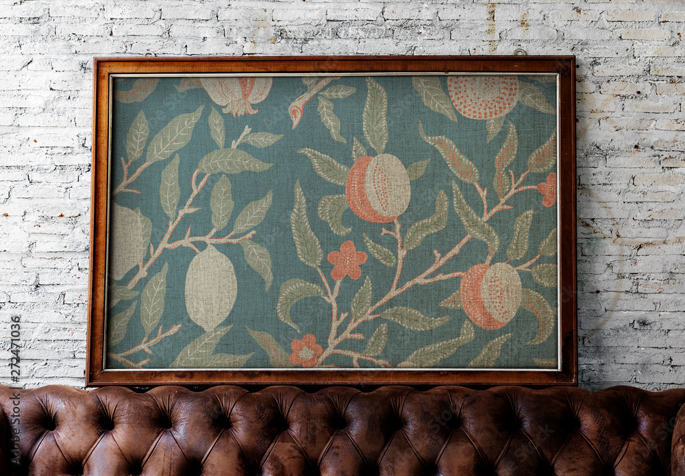 Textured Art Frame on Brick Wall Mockup Stock Template | Adobe Stock