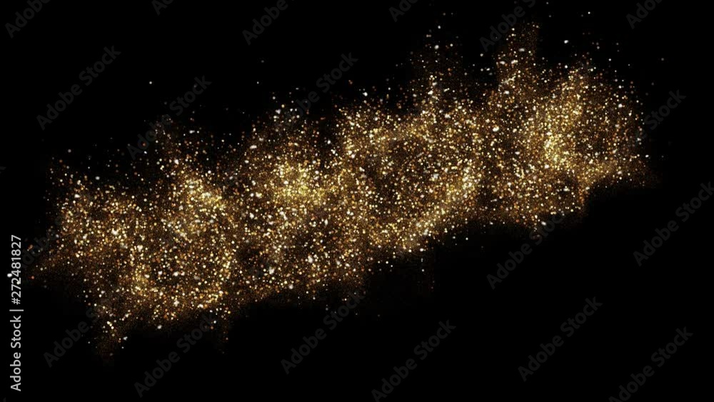 Gold Sky. Abstract stardust smokey wave particles. Nano dynamic flow ...