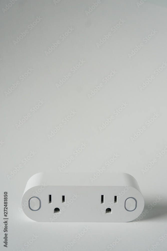 This double smart WIFI plug outlet can switch an electric device on or ...